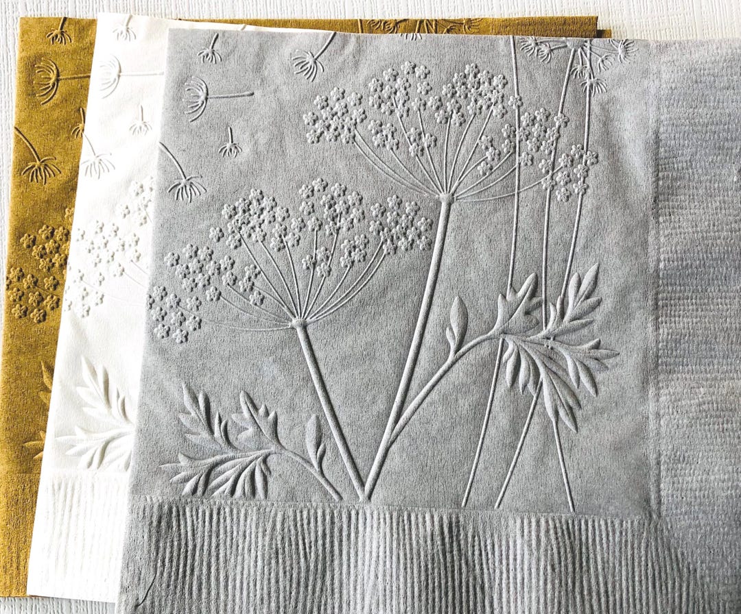 Queen Anne's Lace Napkin ~ Embossed Paper Napkins ~ Garden Party ...