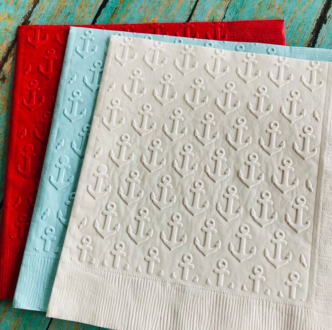 Anchor Napkin ~ Embossed Paper Napkins ~ Sailing Club ~ Nautical ...