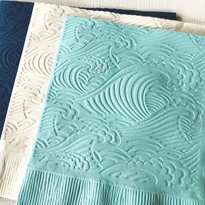 Wave Napkin ~ Embossed Paper Napkins ~ Beach Waves ~ Tidal Wave ...