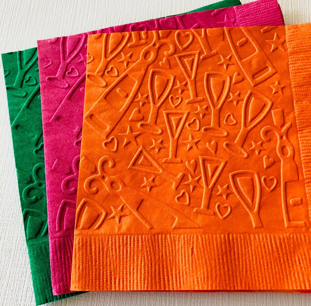 Champagne Napkin Embossed Paper Napkins Birthday Party Celebration ...