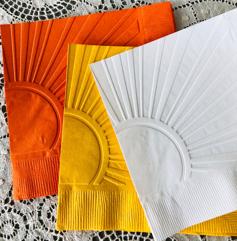 Sunshine Napkin Embossed Paper Napkins Sunburst Summer - Etsy