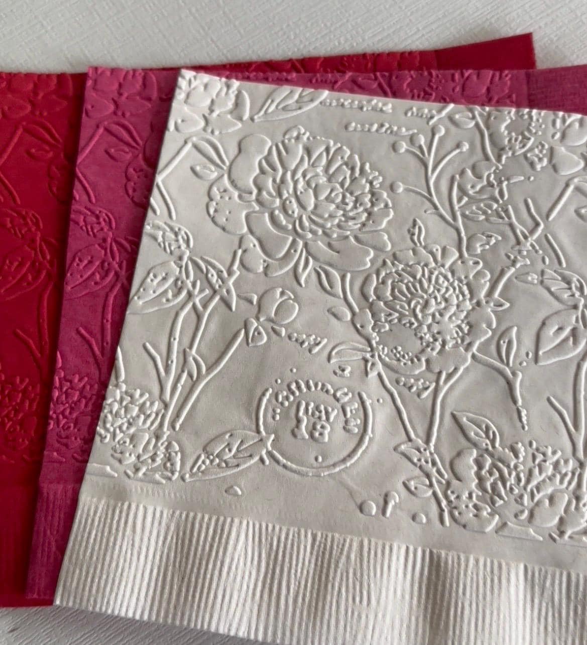 Vintage Floral Napkin ~ Embossed Paper Napkins ~ Garden Party ~ Picnic ...