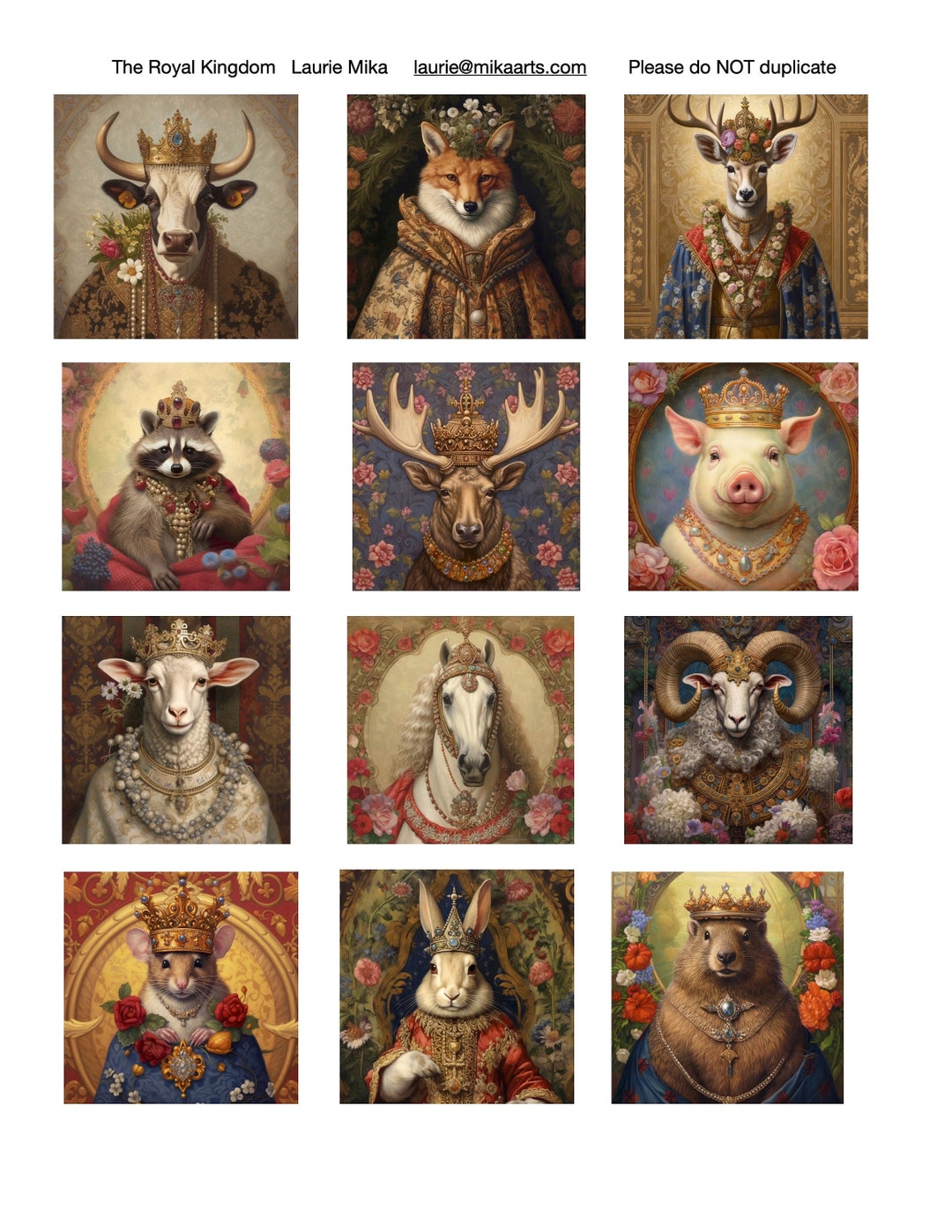 Collage Sheet: the Royal Kingdom-300 Dpi Digital Download Collage ...
