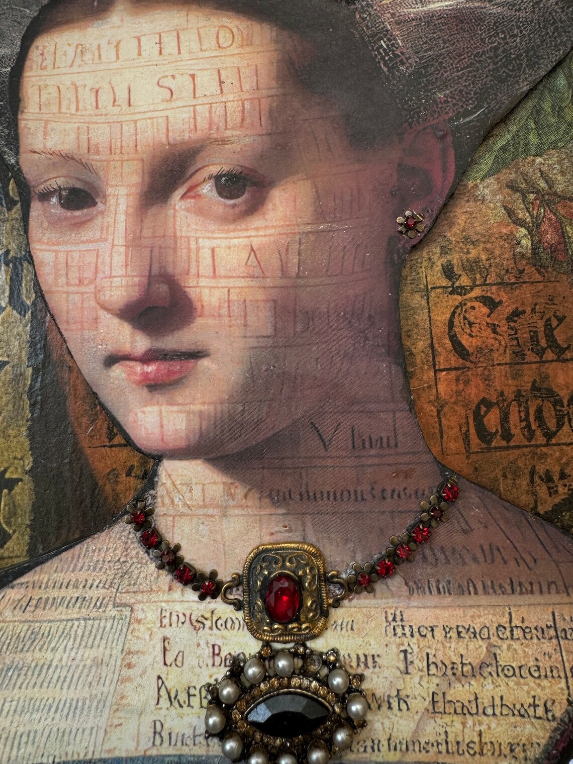 The Muse-polymer Clay and Collage Wall Art - Etsy