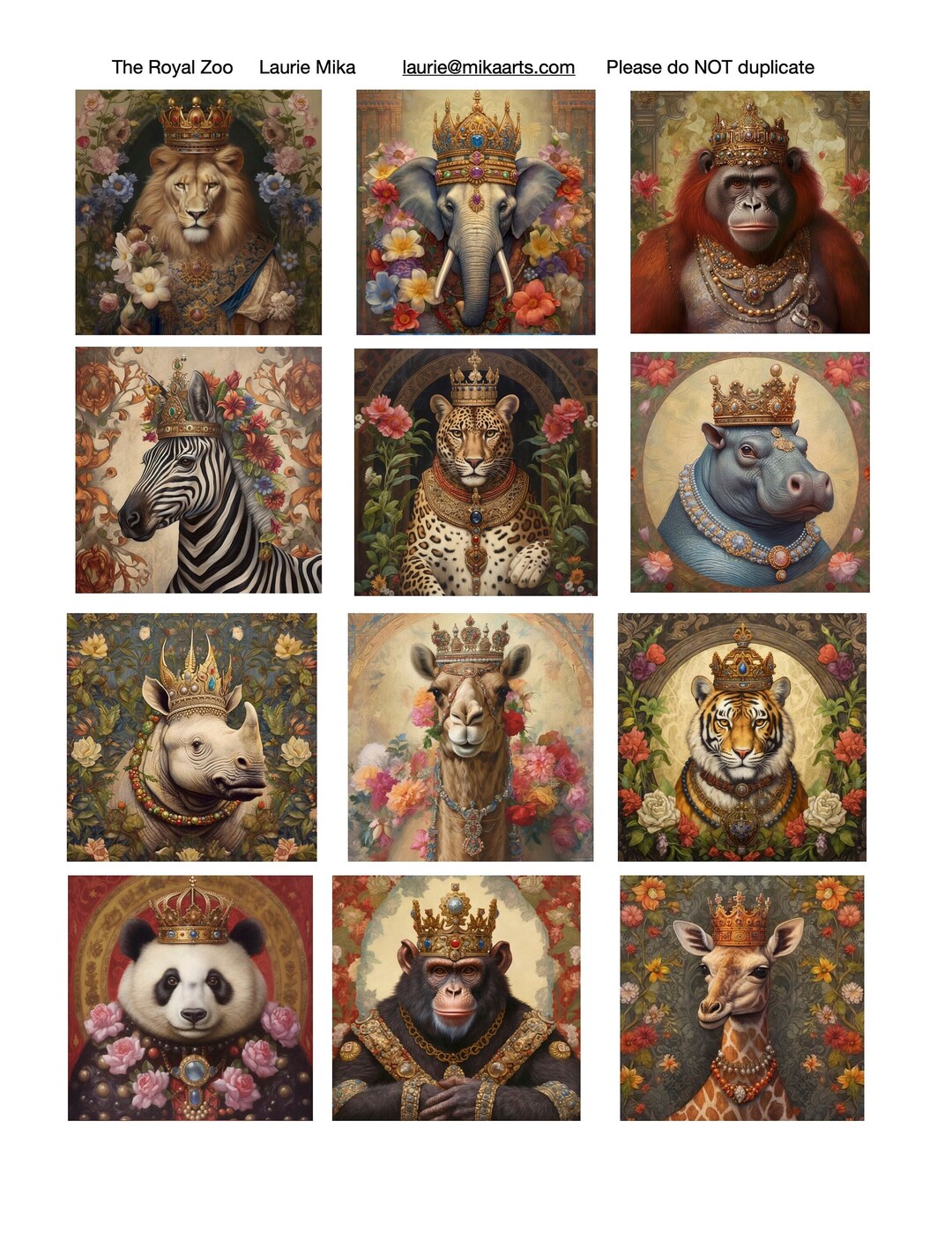 Collage Sheet: the Royal Zoo- Digital Download Collage Images - Etsy