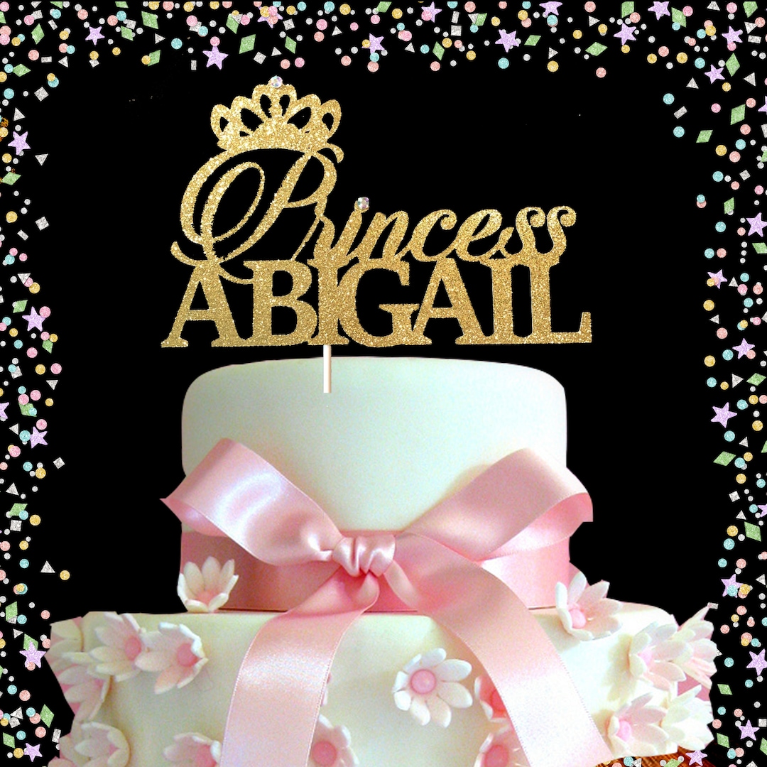 Princess Birthday Topper, First Birthday Cake Topper, Gold Princess ...