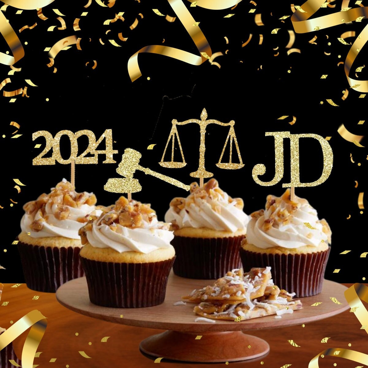 Glitter Lawyer Cupcake Toppers: Law School Graduation Decoration - Etsy
