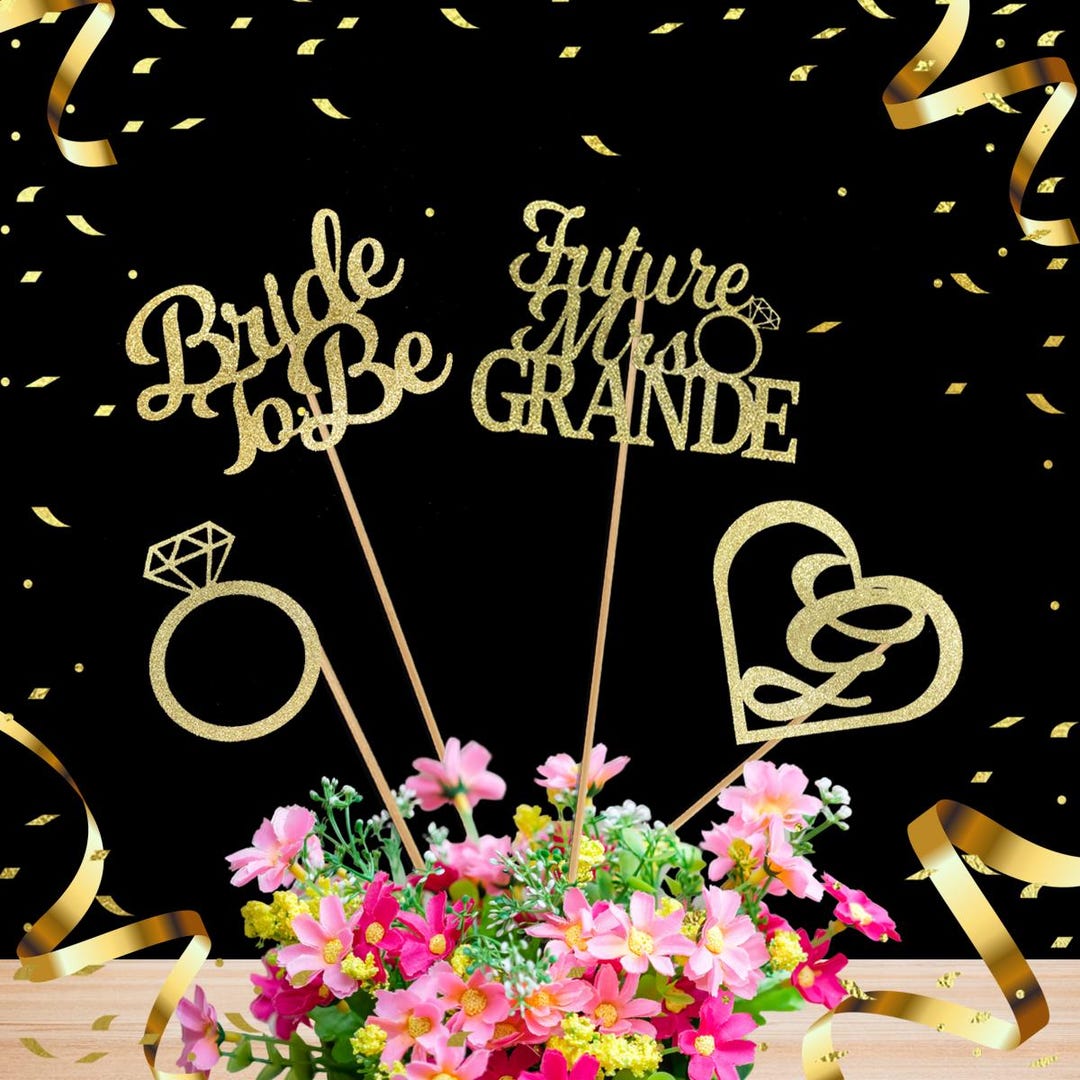 Bridal Shower Centerpiece Sticks: Glitter Wedding Decorations - Etsy