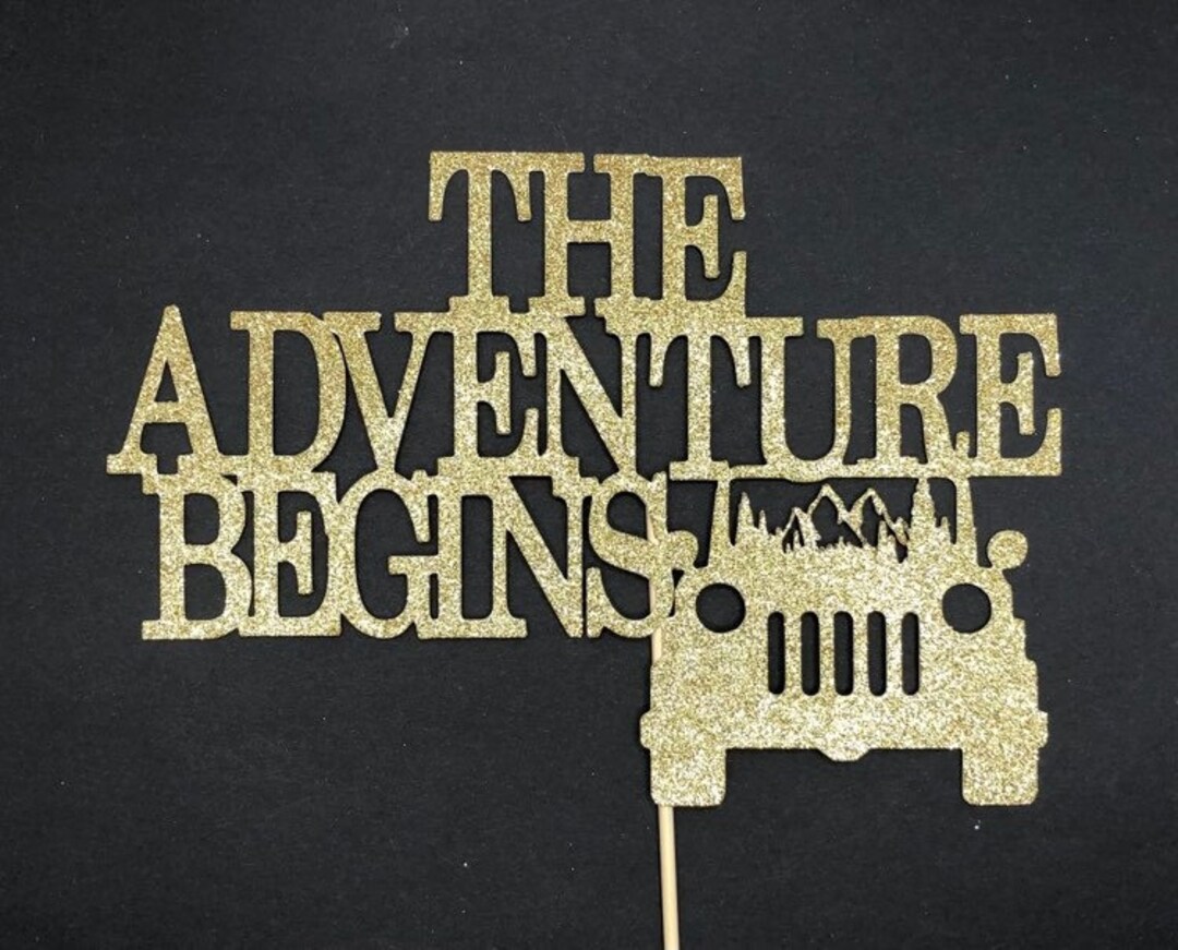 The Adventure Begins Cake Topper, Travel Cake Topper, Travel Retirement ...