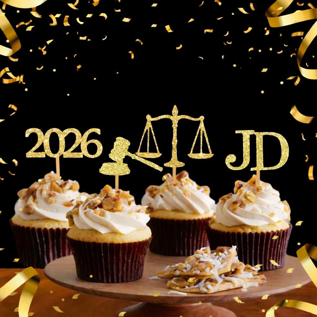 Glitter Lawyer Cupcake Toppers: Law School Graduation Decoration - Etsy