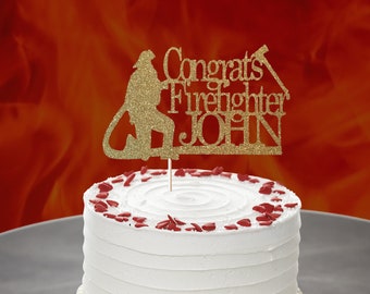 Congrats Fire Fighter Cake Topper Retirement Topperfire | Etsy