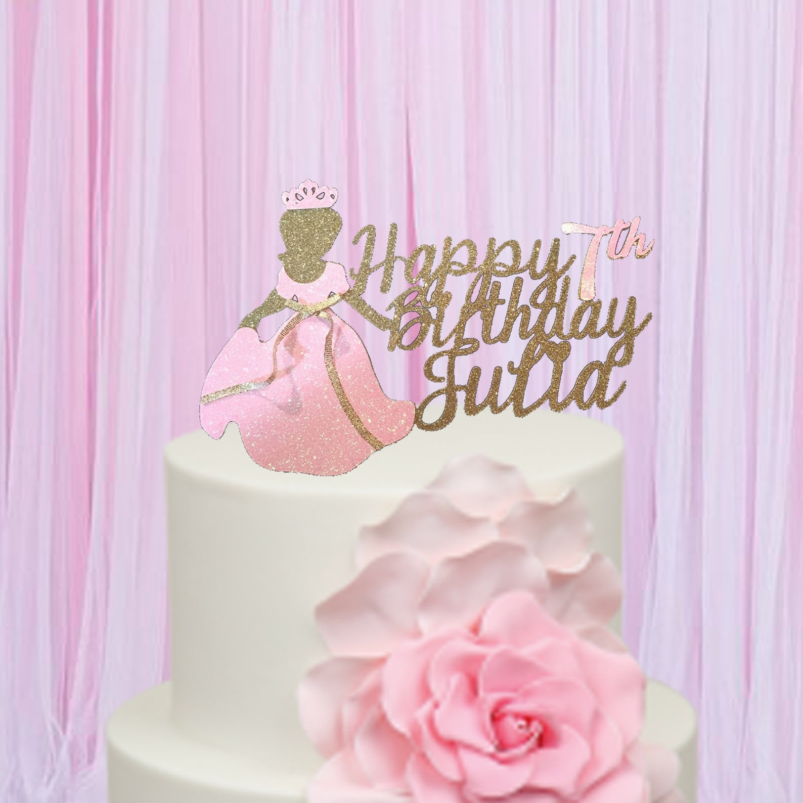 Princess Birthday Topper First Birthday Cake Topper Gold - Etsy