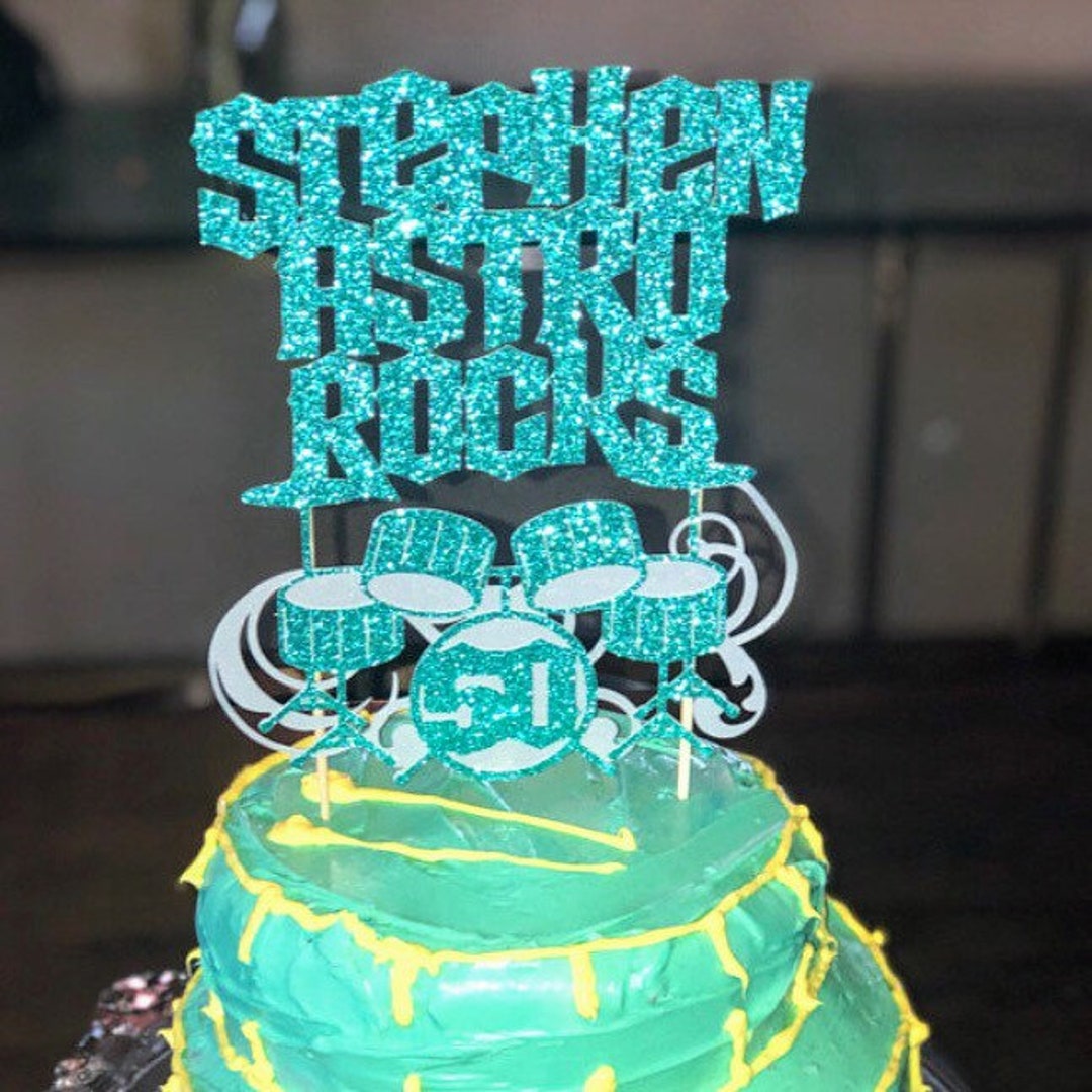 Rock and Roll Cake Topper,drum Cake Topper,birthday Cake Topper,30th ...