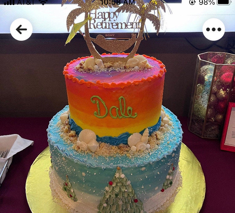 Hammock Retirement Cake Topper, Glitter Beach Theme - Etsy