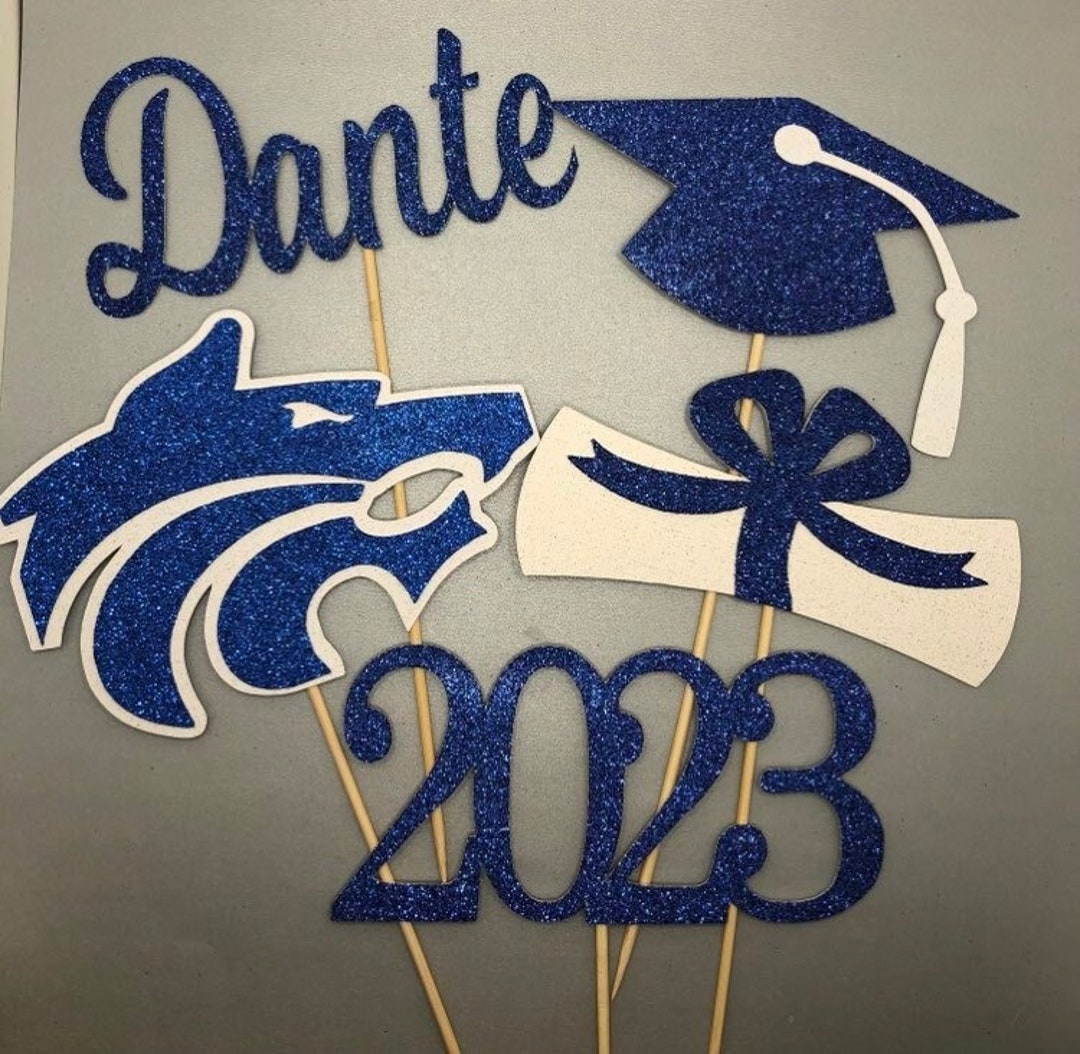Graduation Centerpiece Stick 5 Piece Set, With Custom Logo and Name ...