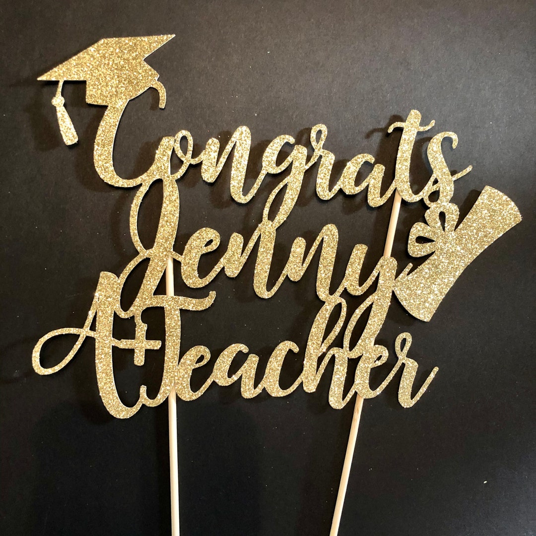 Teacher Cake Topper, Teacher Graduation,teacher Party Decorations ...