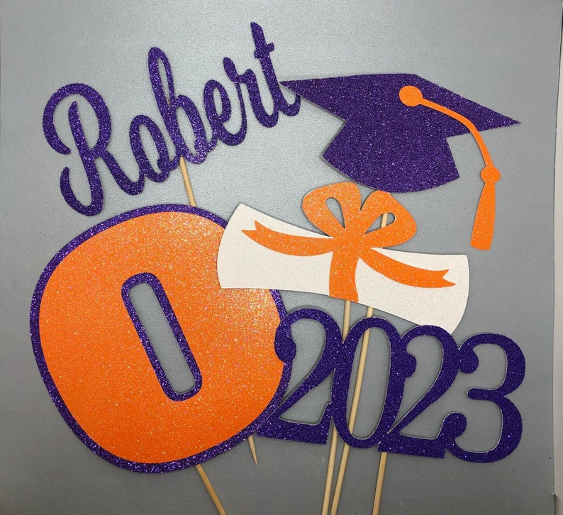 Graduation Centerpiece Stick 5 Piece Set With Custom Logo and - Etsy