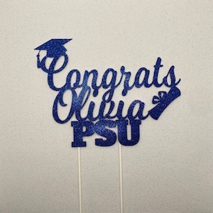Graduation School Initials Cake Topper, Custom Name, Graduation ...