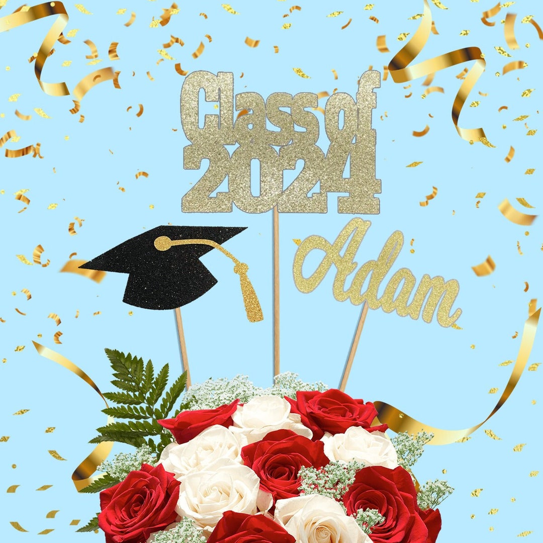 Graduation Centerpieces Class of 2024, Grad Cap, Graduate Cut Outs ...