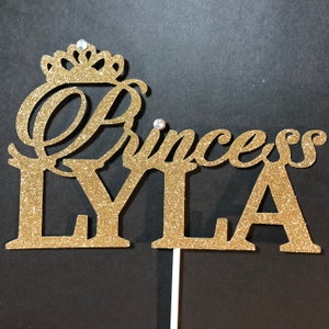 Princess Birthday Topper, First Birthday Cake Topper, Gold Princess ...