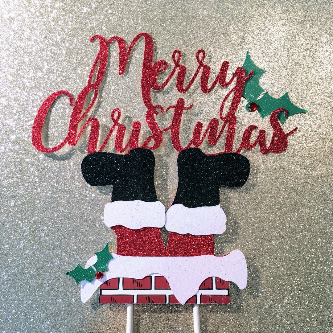 Christmas Birthday Cake Topper, Santa Cake Topper, Christmas Birthday ...