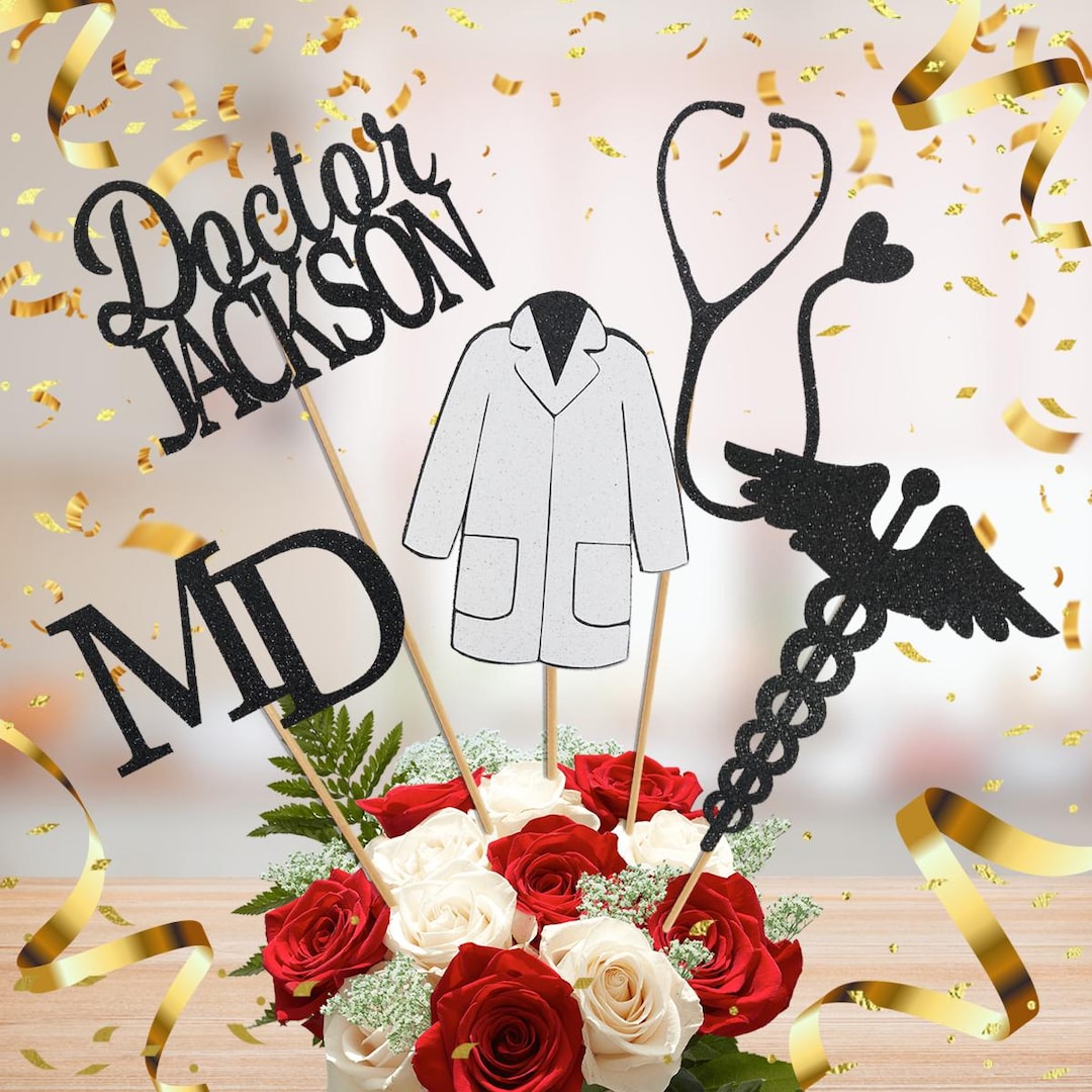 Doctor Graduation Centerpiece Sticks Custom Name, Medical School ...