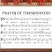 Sheet Music Art "prayer of Thanksgiving". Hymnal Style. INSTANT ...