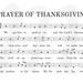 Sheet Music Art "prayer of Thanksgiving". Hymnal Style. INSTANT ...