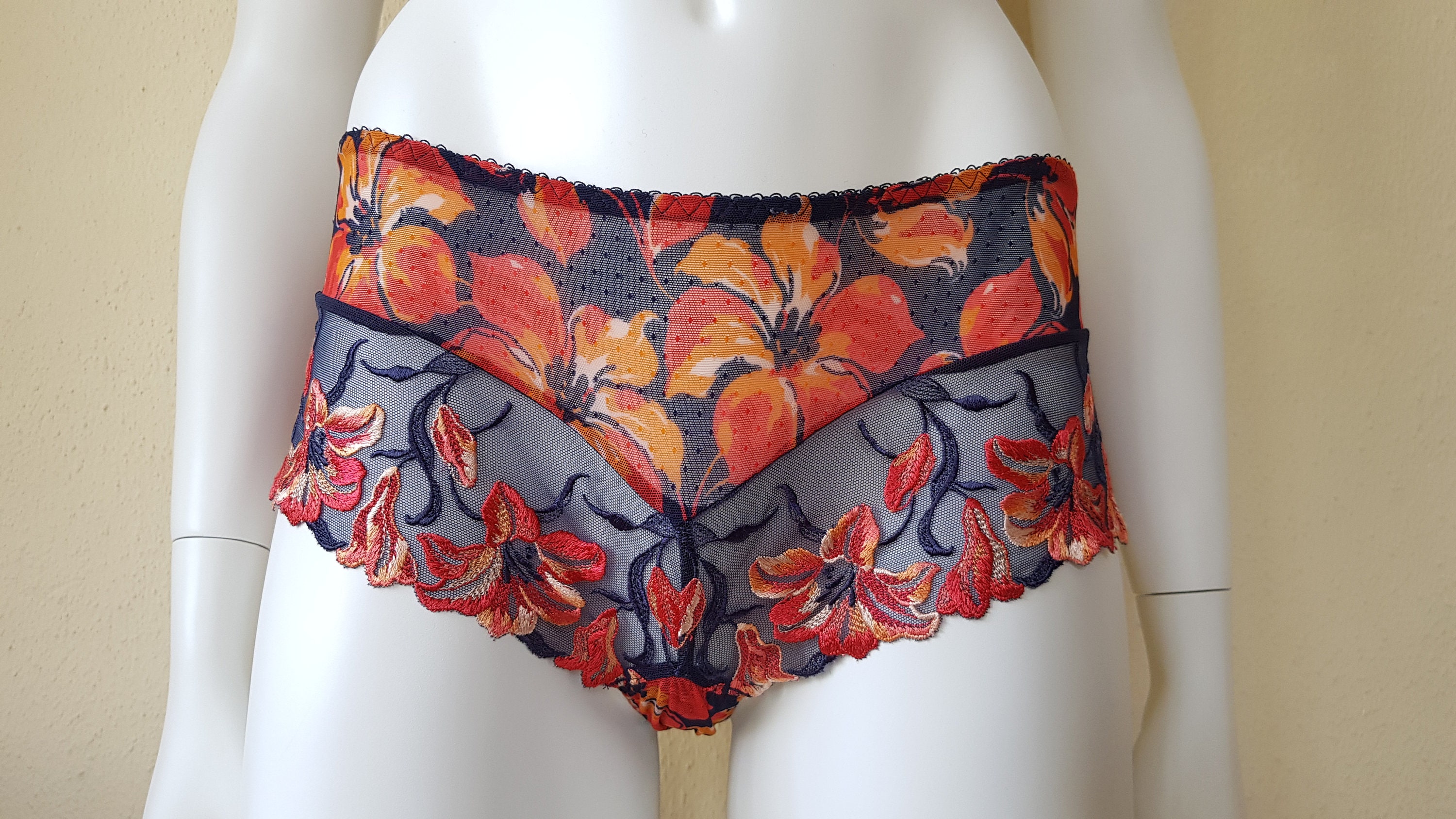 Vintage Lingerie Set Aubade Floral Embroidery Plunge Bra Panty - Etsy