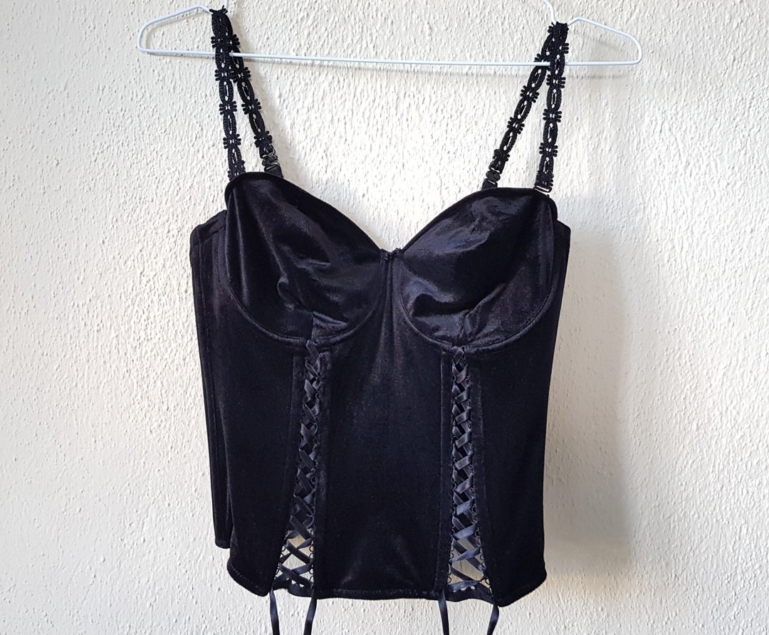 Black Velvet Corset by Marie Jo Model Maxima Underwire Cups Boned ...