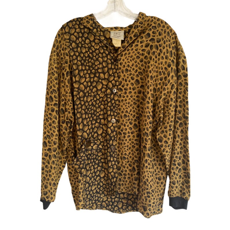 Biya Rated R Johnny Was Cheetah Button Front Blouse Light Jacket ...