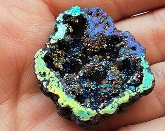 Large Colorful Rainbow Stone Titanium Geode Stone Designer | Etsy