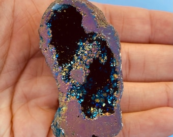 Large Colorful Rainbow Stone Titanium Geode Stone Designer | Etsy