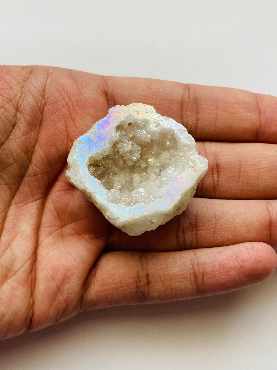 Large Geode Pendant Opal Druzy Geode White Raw Opal Druzy | Etsy