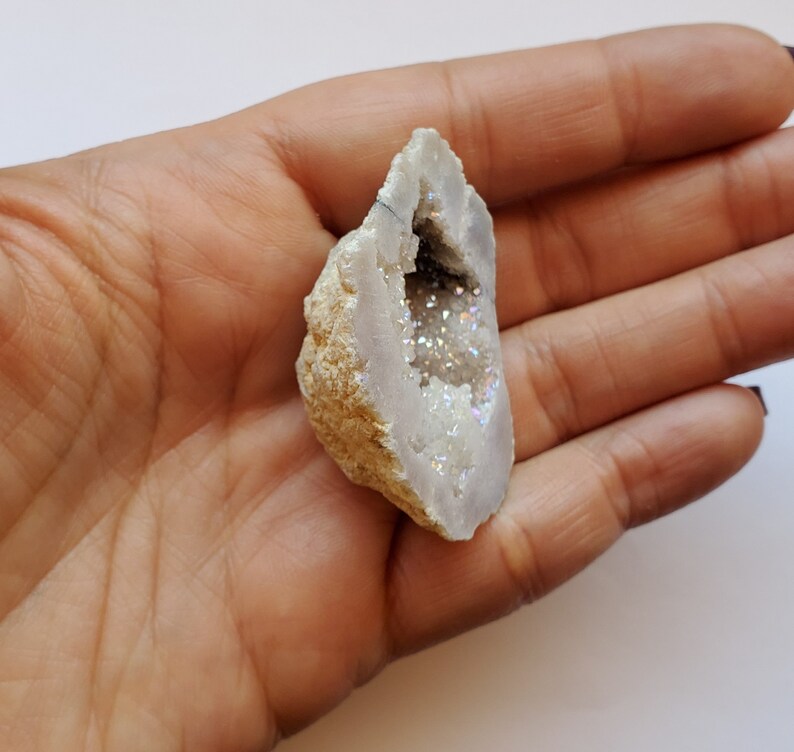 Geode Pendant Opal Druzy Geode White Raw Opal Druzy | Etsy