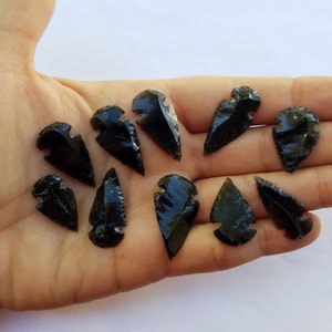 Obsidian Arrowheads - Small Black Arrow Head Stones - Jewelry Supplies ...