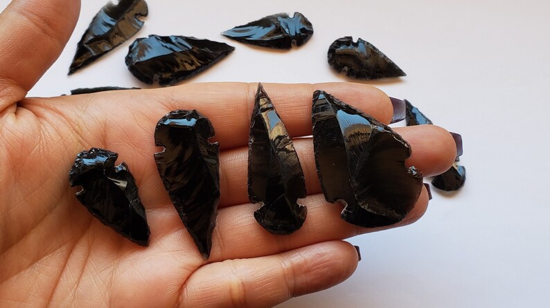 Small Arrowheads Black Obsidian Arrow Heads Jewelry | Etsy