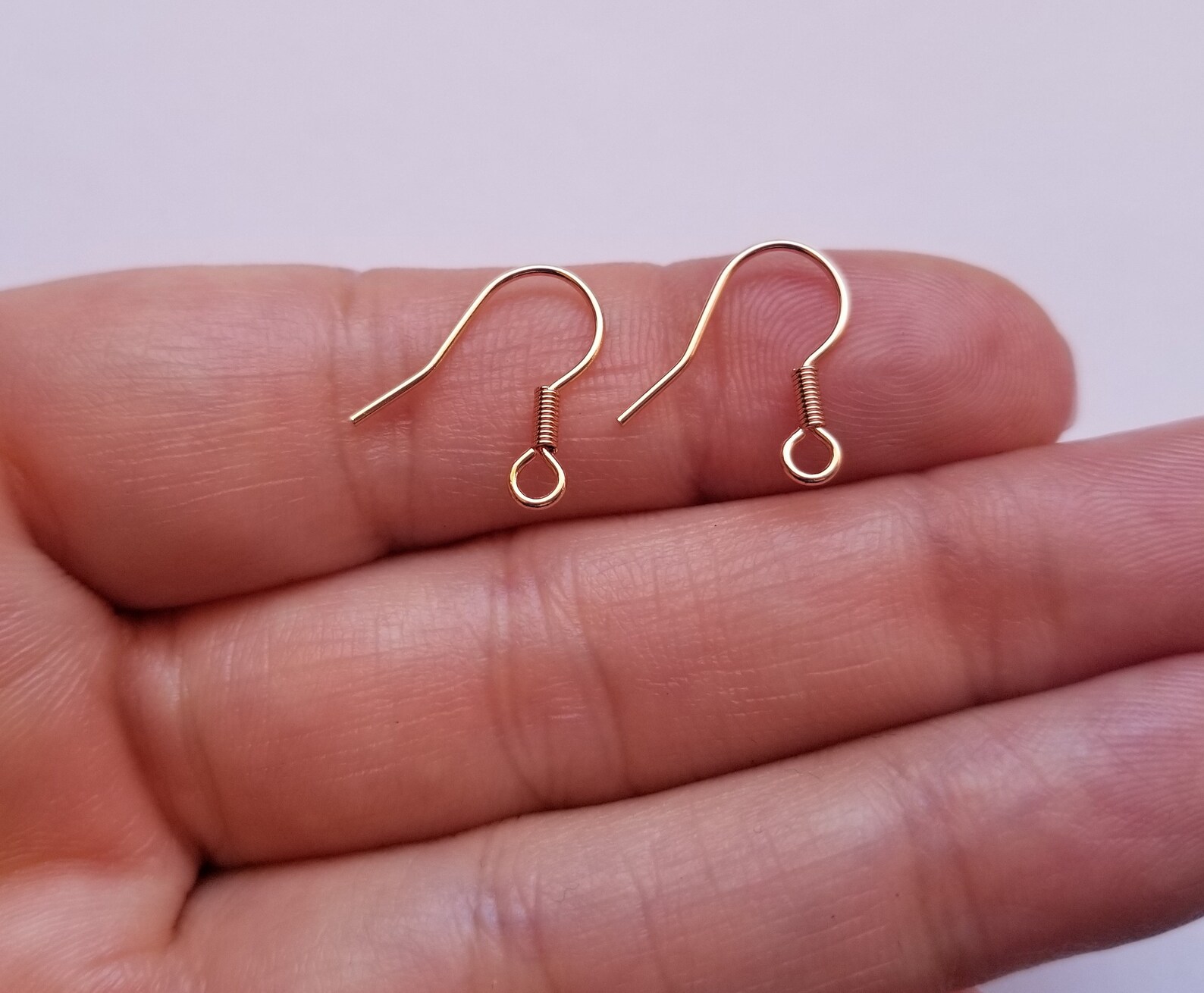 Rose Gold Ear Hooks Hypoallergenic Rose Gold Earrings 14k - Etsy