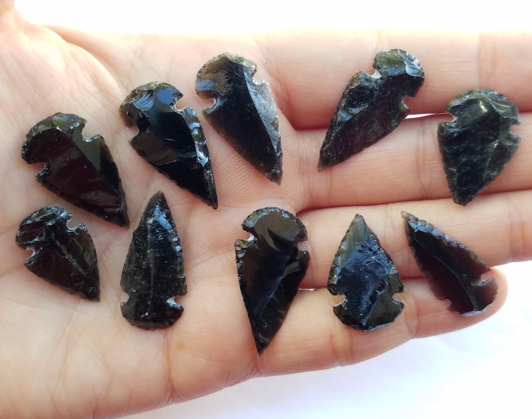 Obsidian Arrowheads - Small Black Arrow Head Stones - Jewelry Supplies ...