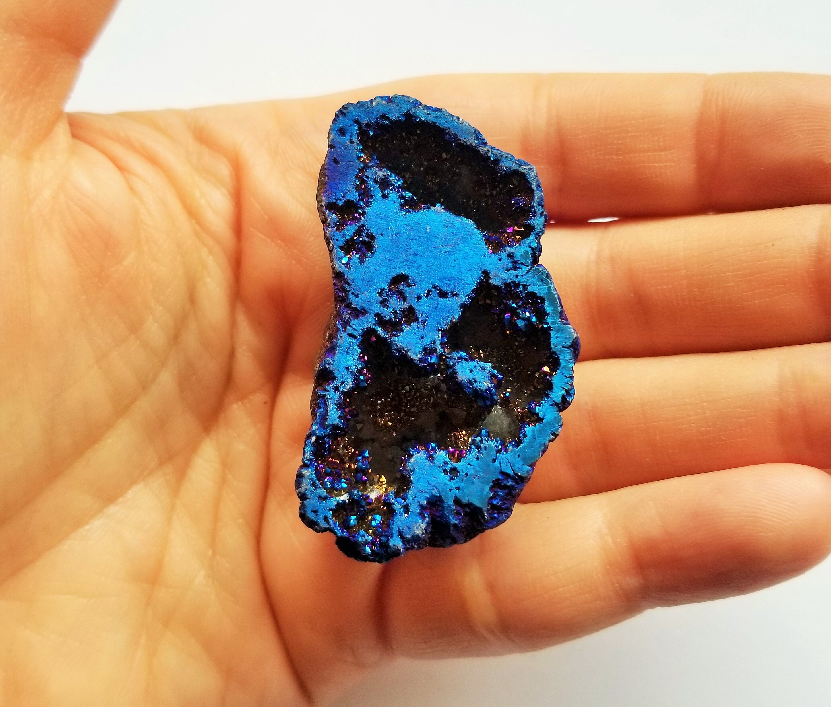 Cobalt Blue Geode Titanium Blue Geode Pendant Designer | Etsy