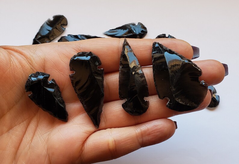 Small Arrowheads - Black Obsidian Arrow Heads - Jewelry Supplies ...