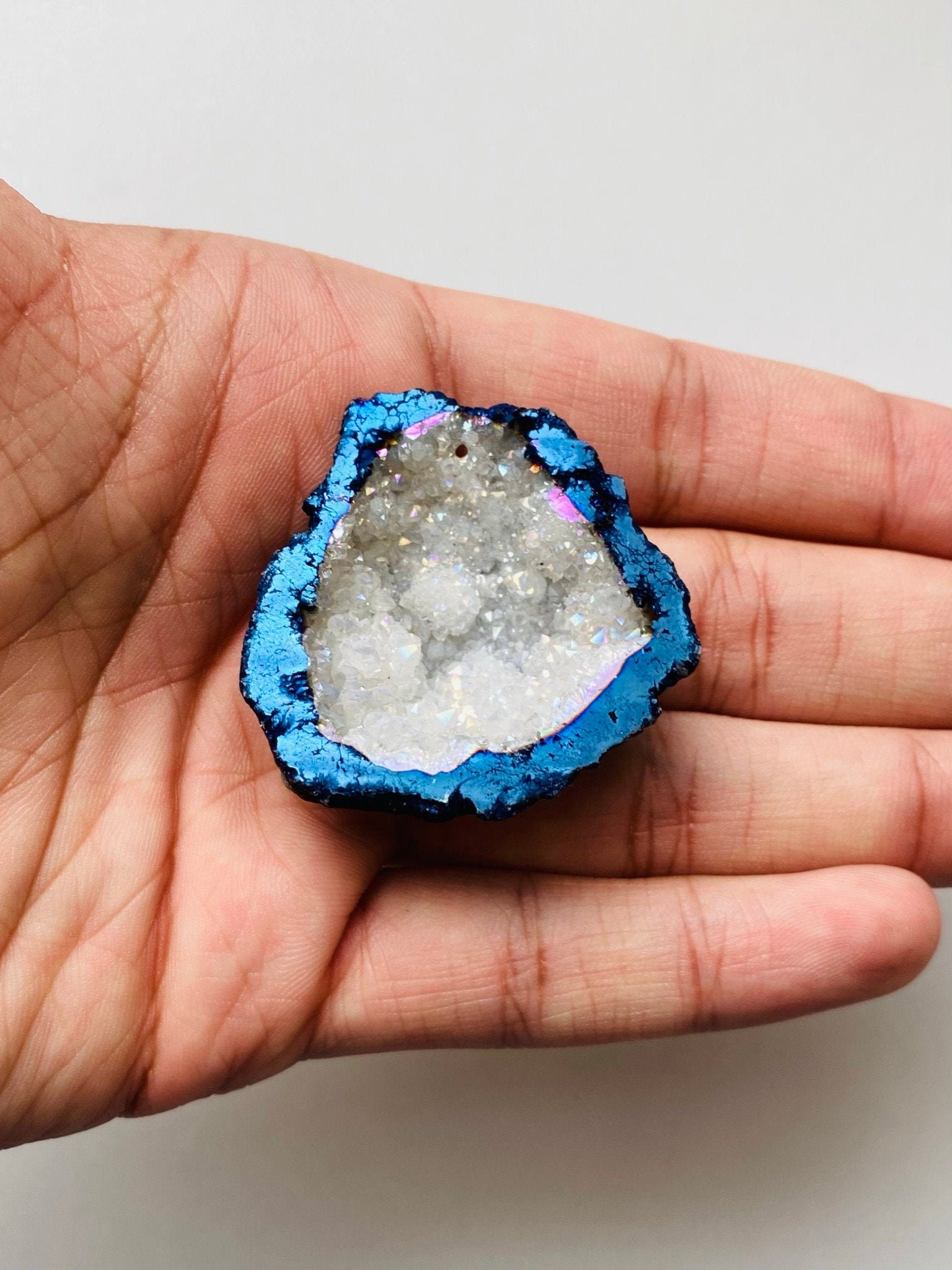 Opal Cobalt Blue Druzy Stone Iridescent White Opal Crystal | Etsy