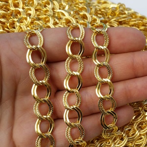 Large Gold Chain Double Link Chain 13x10mm Chain Jewelry - Etsy