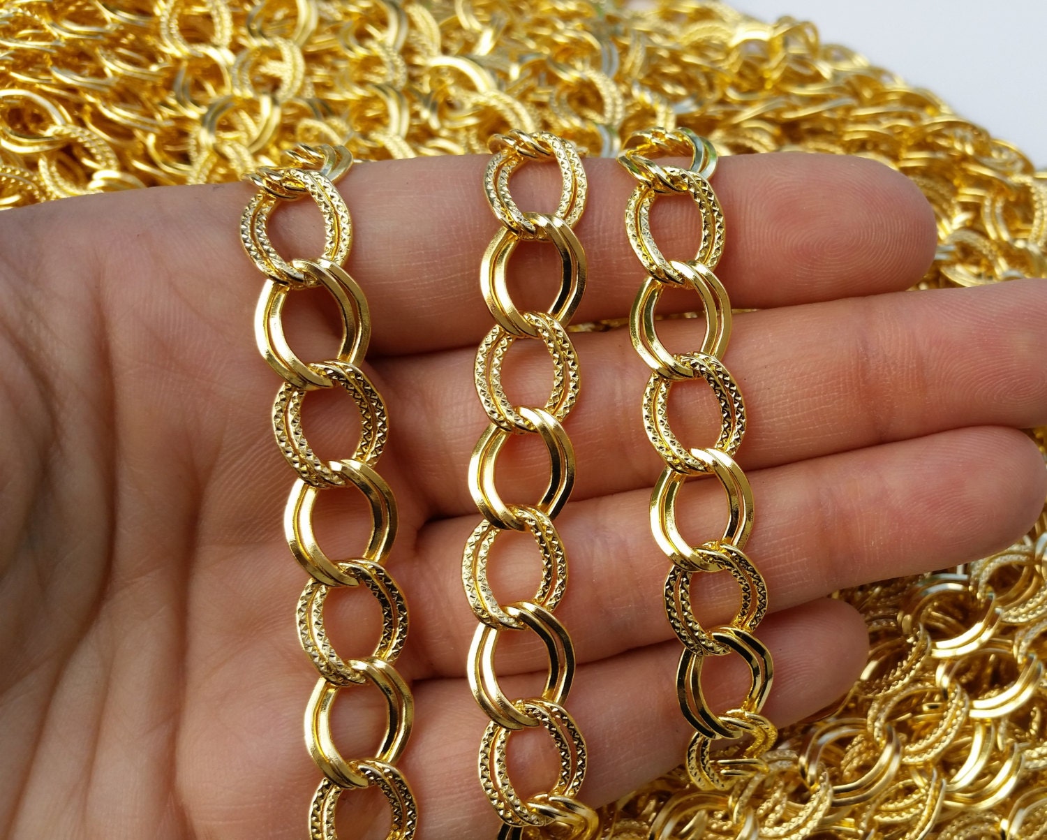 Large Gold Chain Double Link Chain 13x10mm Chain Jewelry - Etsy