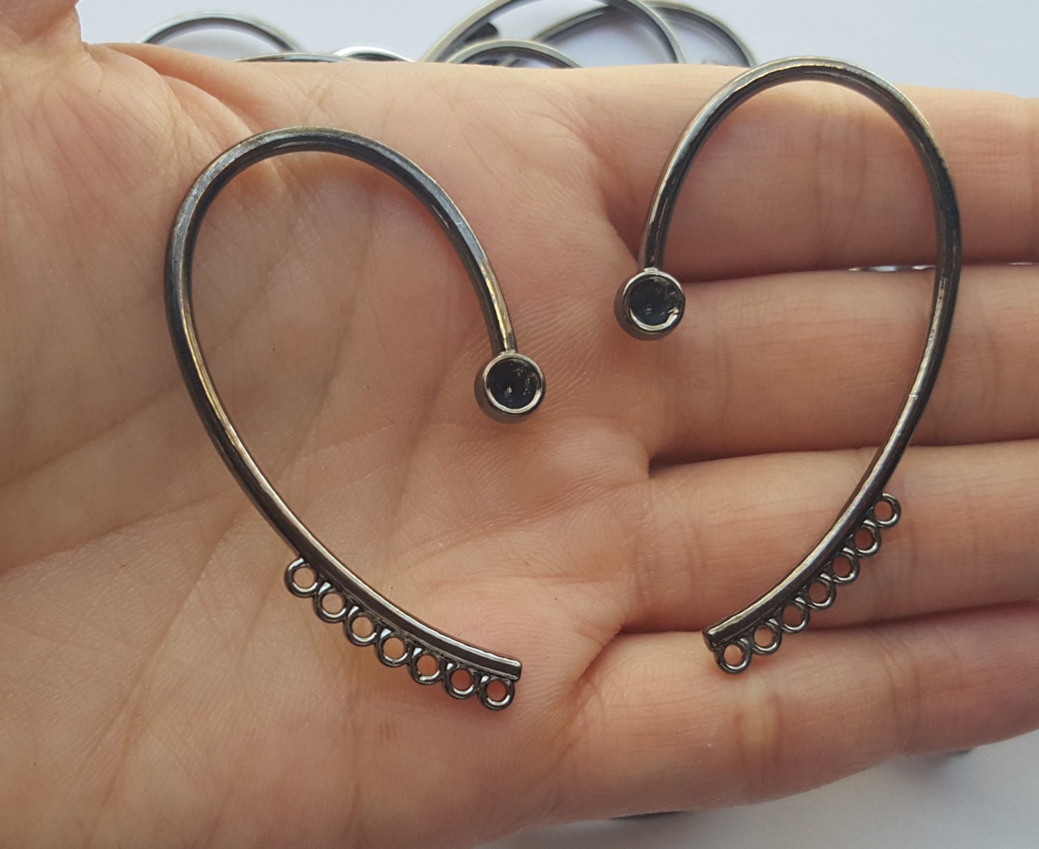 Unique Gunmetal Ear Cuff Earring Finding Non Pierced Gun Metal - Etsy