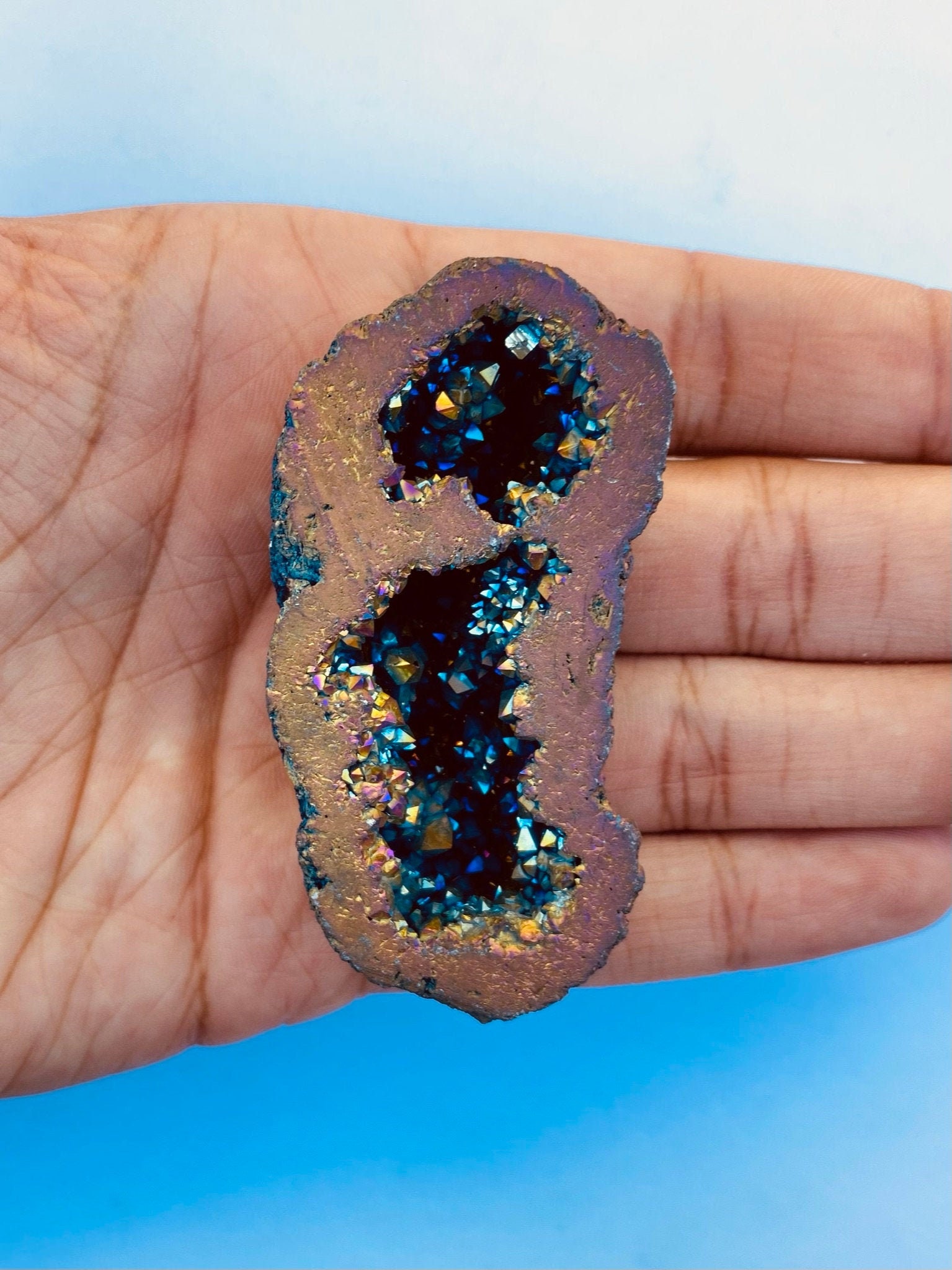 Large Colorful Rainbow Stone Titanium Geode Stone Designer | Etsy