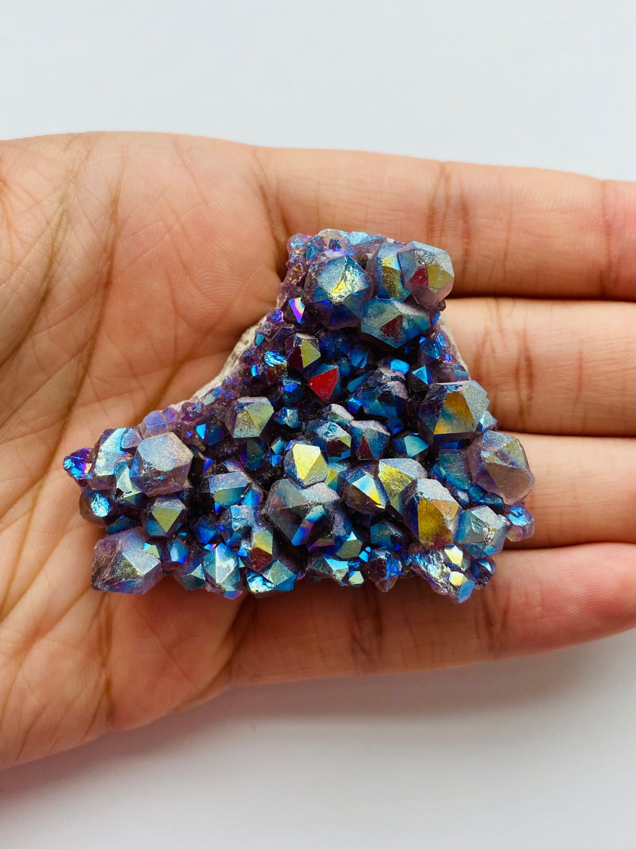 Large Angel Aura Amethyst Crystal Cluster Stone One of a Kind | Etsy