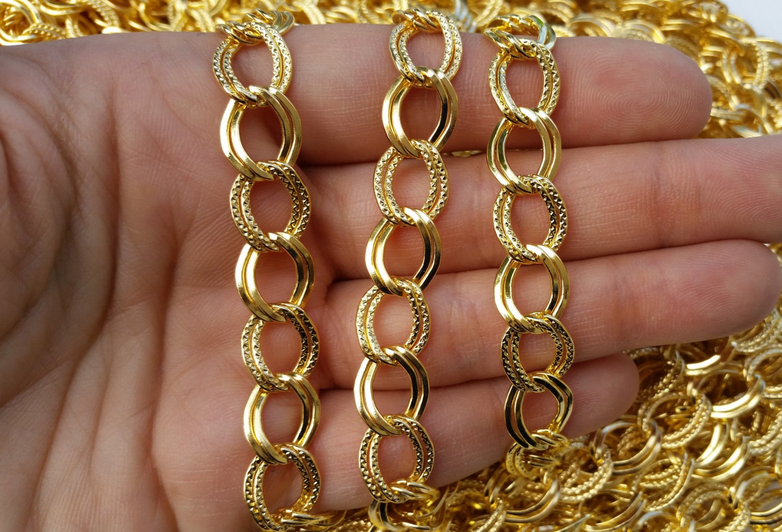 Large Gold Chain Double Link Chain 13x10mm Chain Jewelry | Etsy
