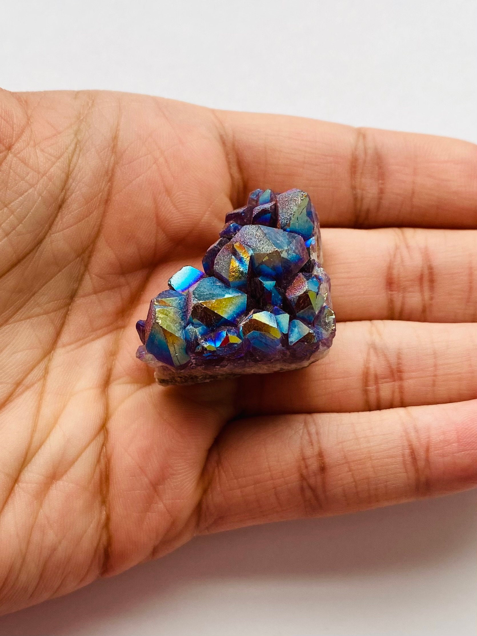 Large Angel Aura Amethyst Crystal Cluster Stone One of a Kind | Etsy