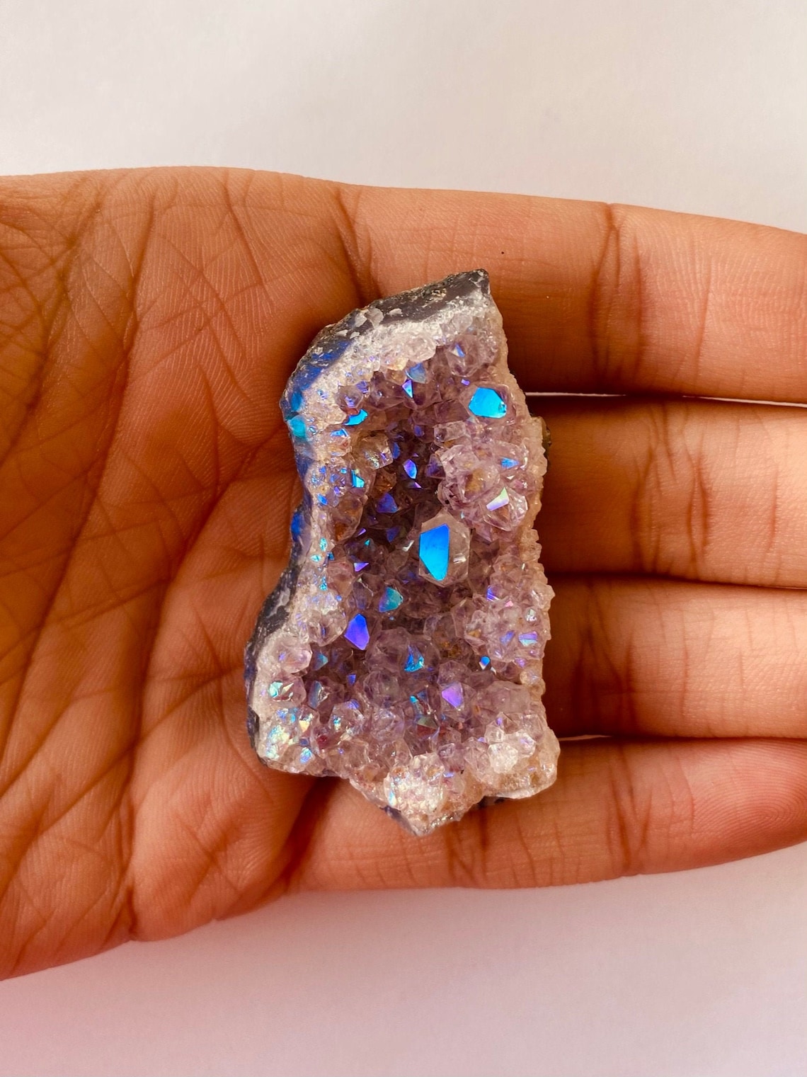 Large Angel Aura Amethyst Crystal Cluster Stone One of a Kind | Etsy